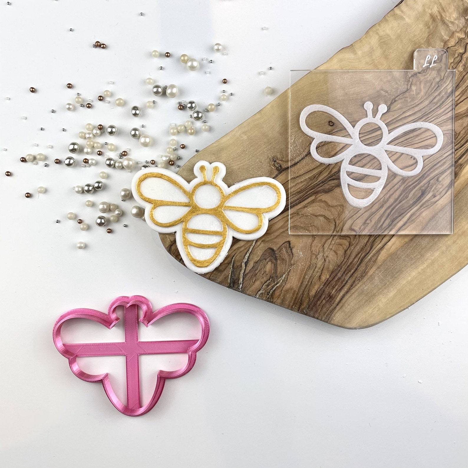 Bee Cookie Cutter and Embosser, Baby Shower Cookie Embosser, Cookie ...