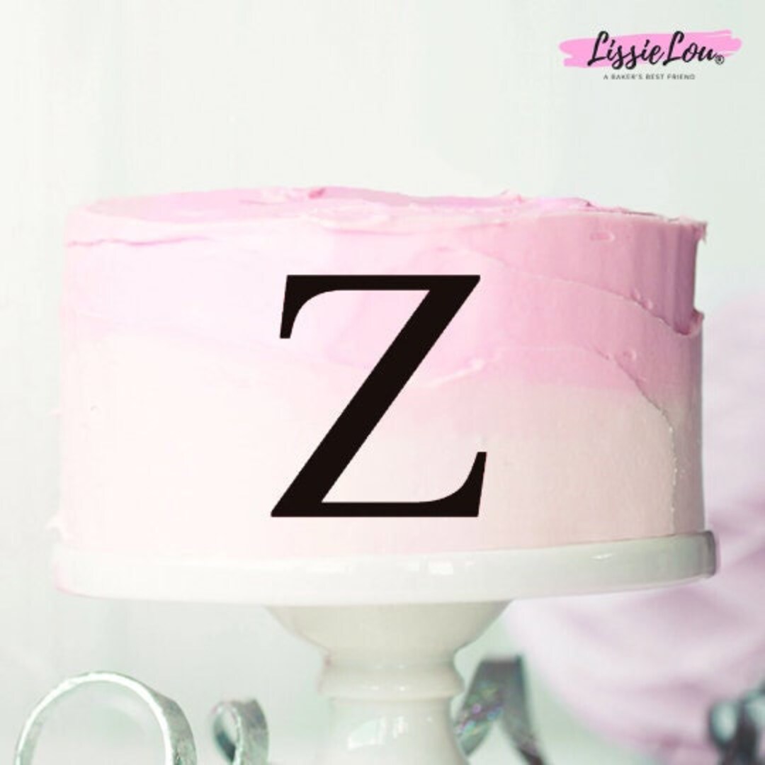 Clementine Font Style Letter Z Cake Motif Premium 3mm Acrylic or Birch ...