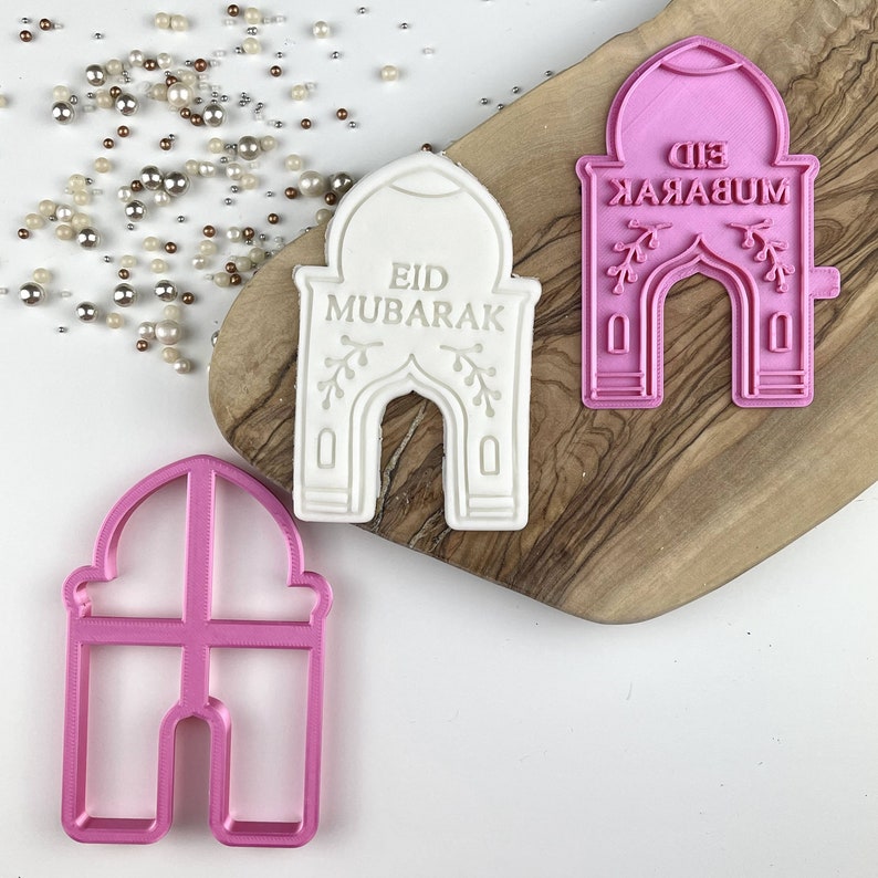Mosque Outline With Eid Mubarak Cookie Cutter and Stamp, Postal Box ...