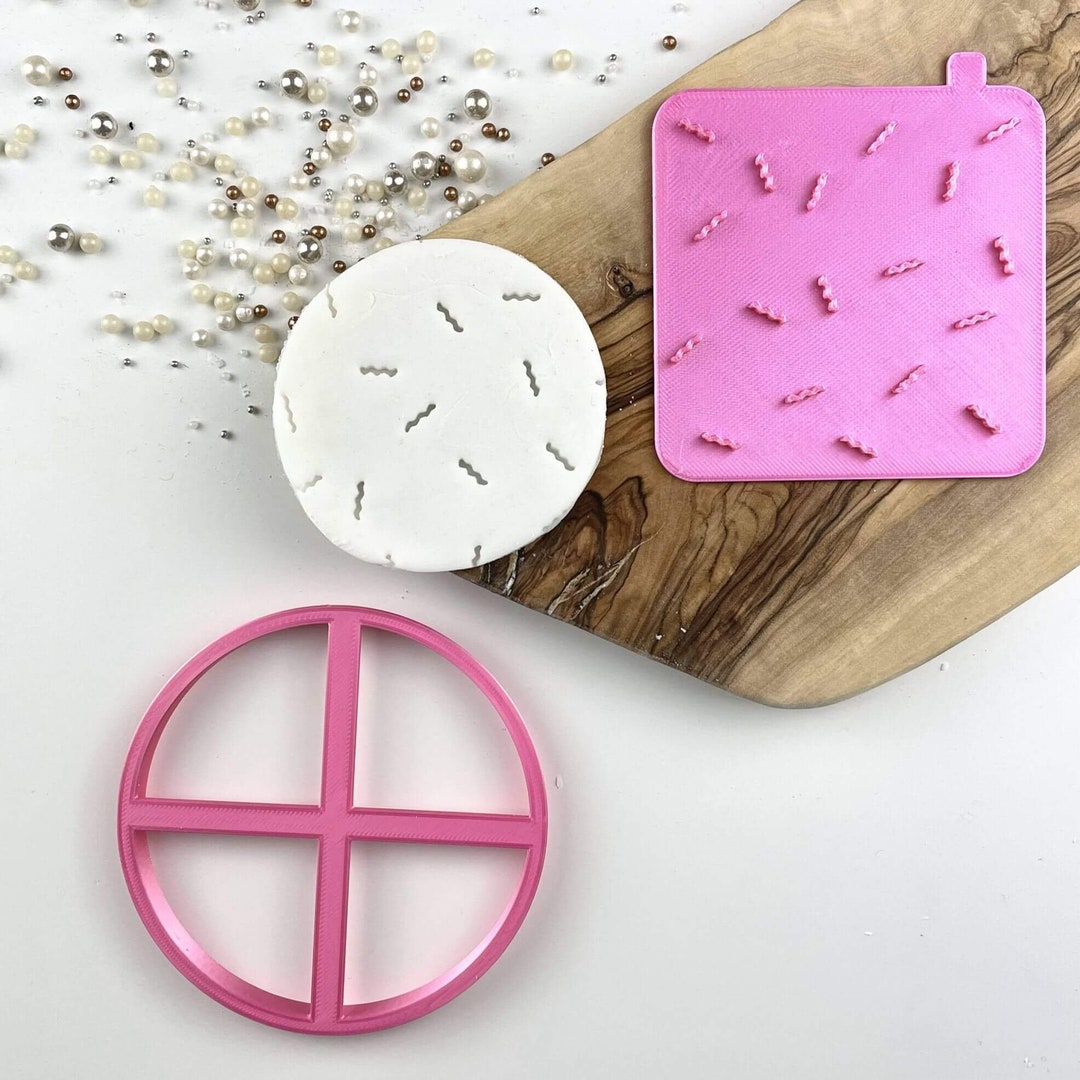 Birthday Confetti Pattern Tile Cookie Cutter and Stamp, Happy Birthday ...