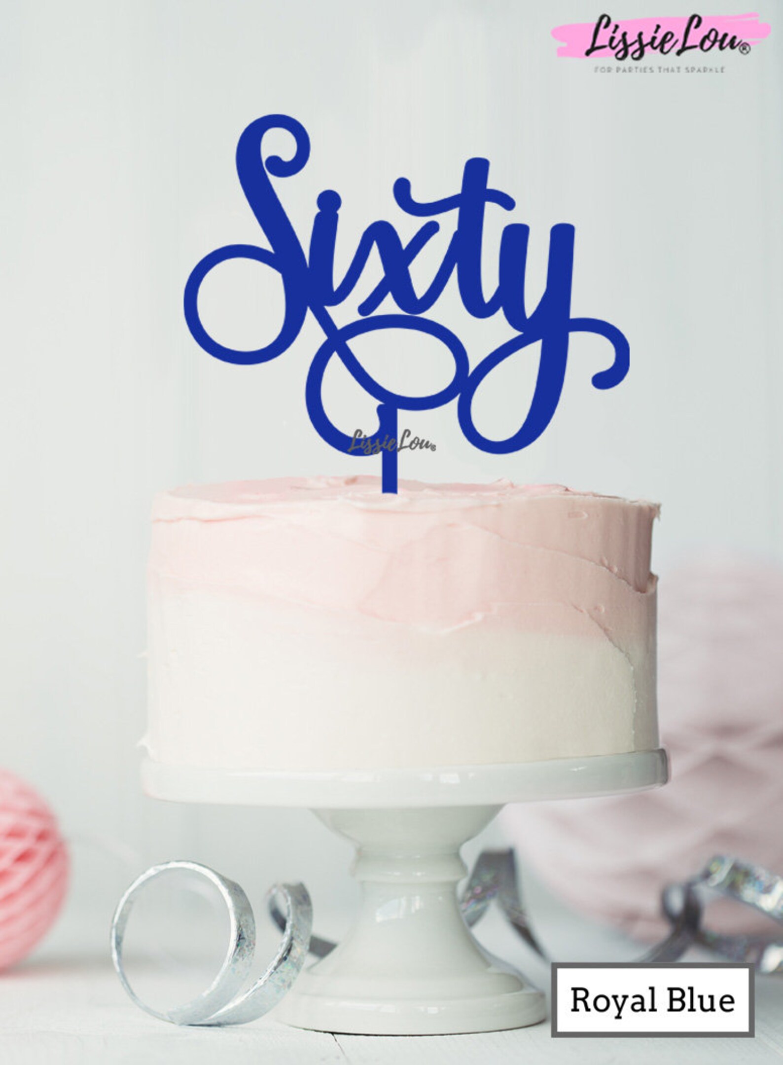 Sixty Swirly Font 60th Birthday Cake Topper Premium 3mm Acrylic - Etsy