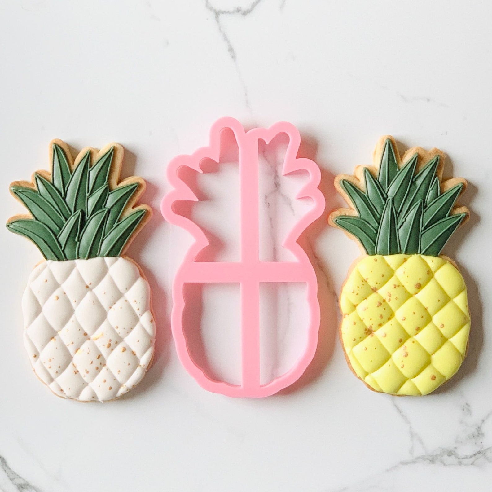 Pineapple Cookie Cutter and Embosser, Summer Cookie Stamp, Beach Cookie ...