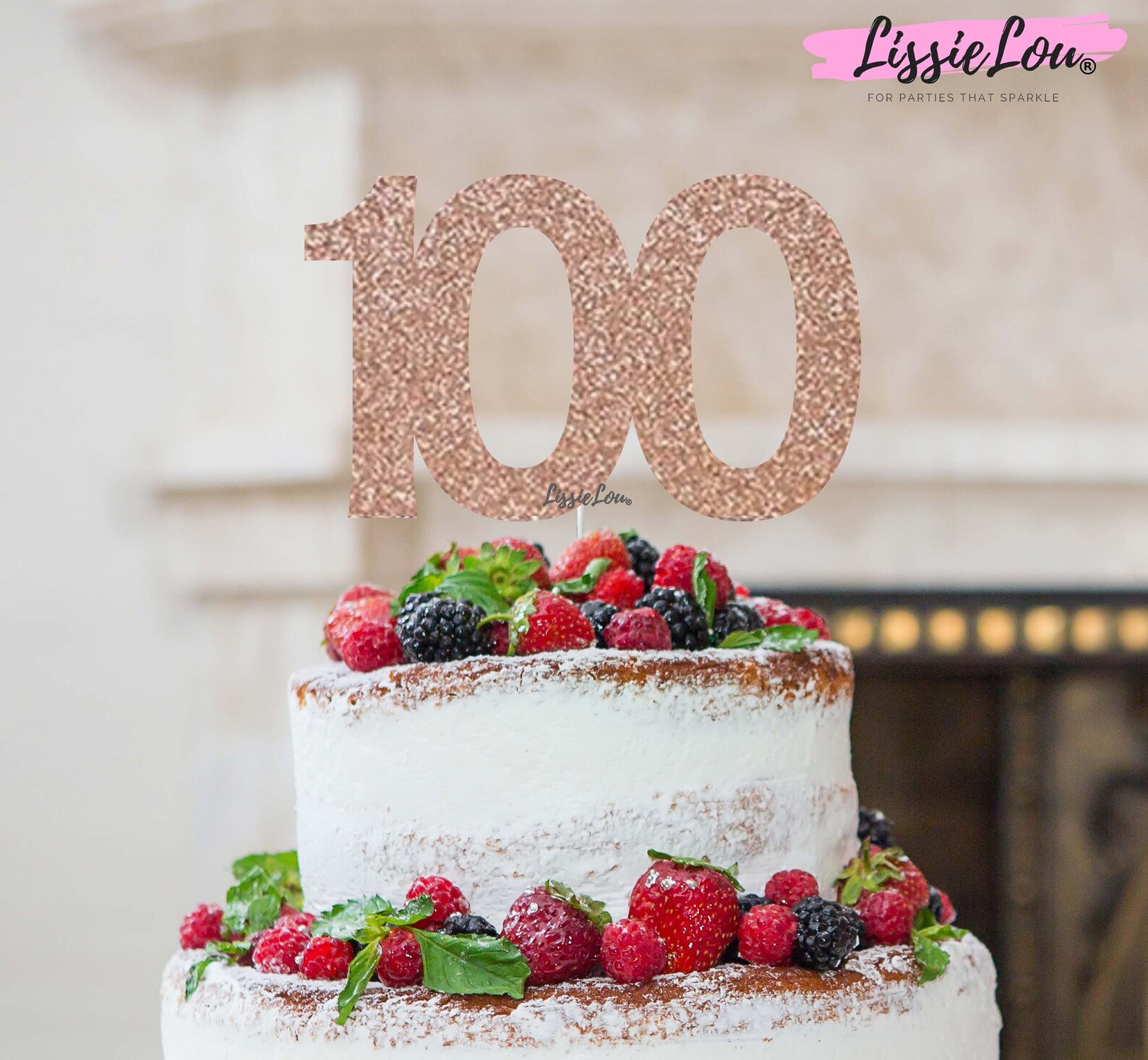 100th Birthday Cake Topper Glitter Card - Etsy