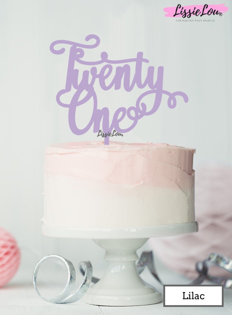 Twenty First Swirly Font 21st Birthday Cake Topper Premium 3mm | Etsy
