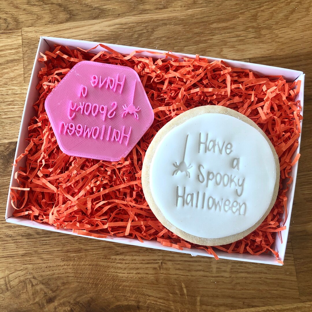 Have a Spooky Halloween Cookie Stamp, Fondant Embosser, Halloween ...