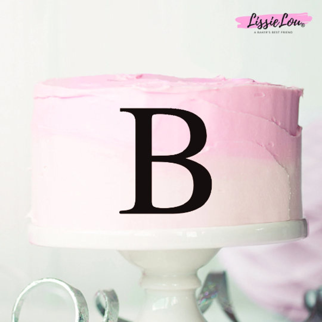 Clementine Font Style Letter B Cake Motif Premium 3mm Acrylic or Birch ...