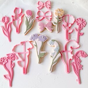 Bouquet Flower Set Cookie Cutters and Stamps, Cookie Cutter, Cookie ...