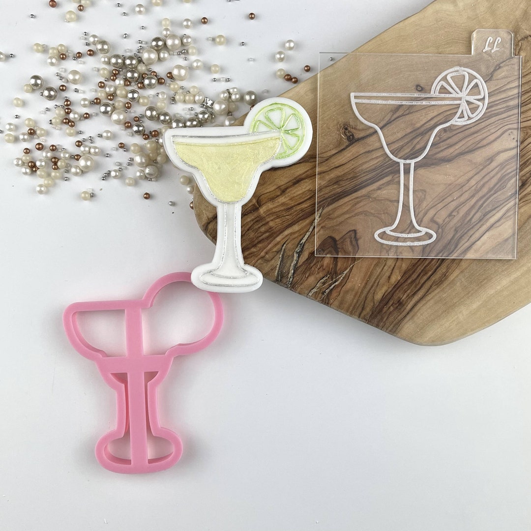 Cocktail Glass Cookie Cutter and Embosser, Fiesta Cookie Stamp ...