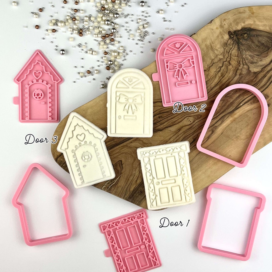 Gingerbread House Doors Cookie Cutters and Stamps DIY Gingerbread House ...