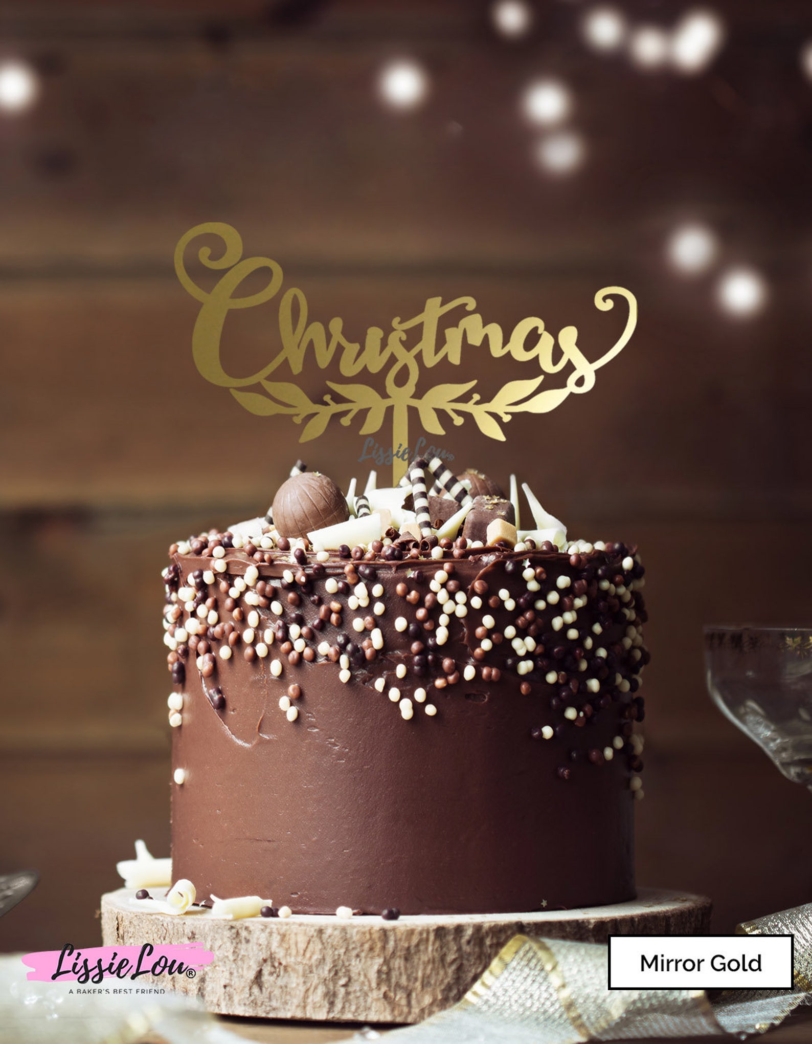 Christmas Pretty Vines Cake Topper Premium 3mm Acrylic - Etsy