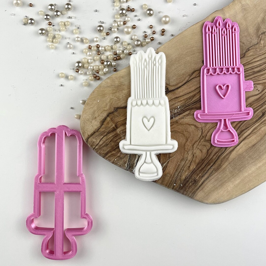 Birthday Cake Cookie Cutter and Stamp, Happy Birthday Cookie Stamp ...