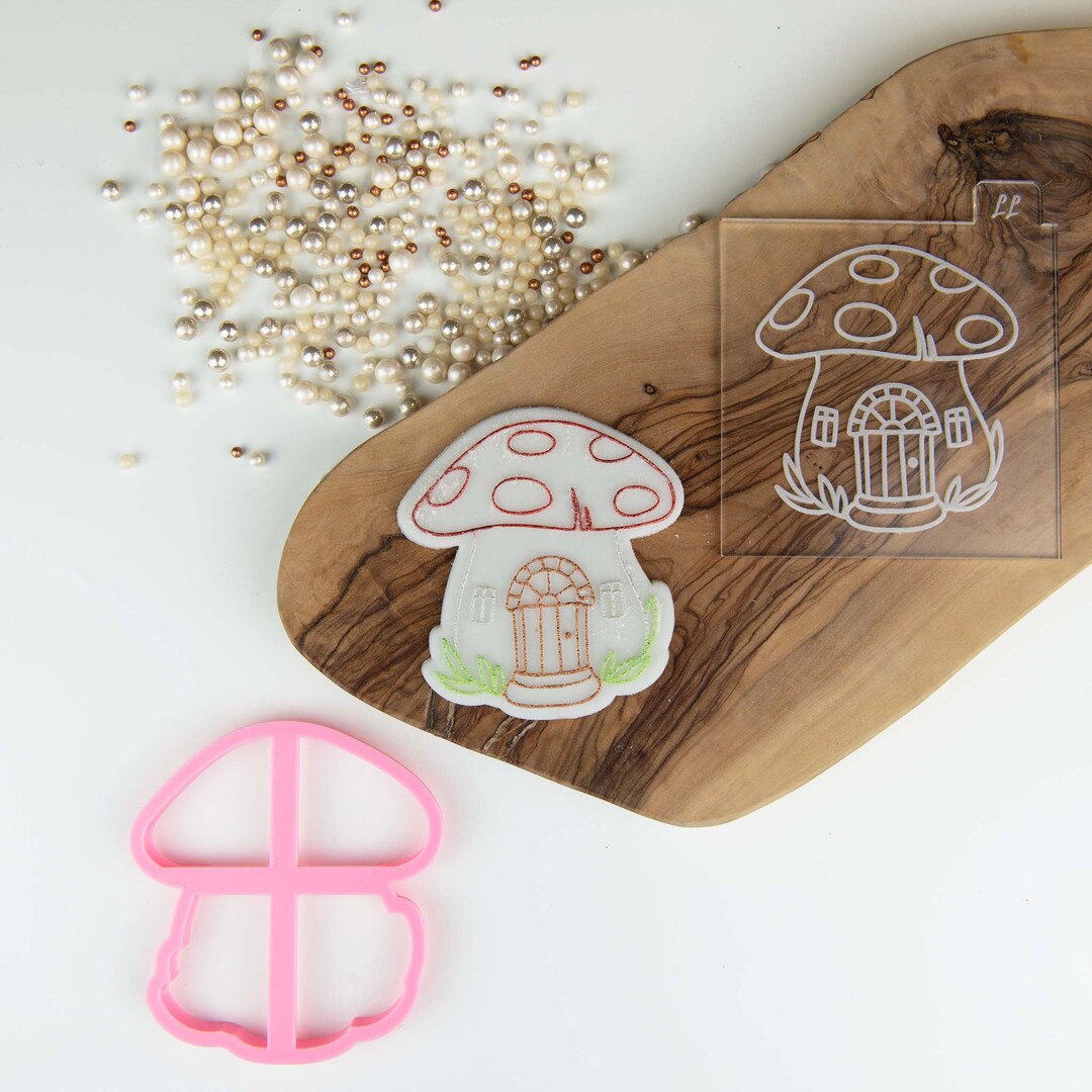 Toadstool With Door Fairy Cookie Cutter and Embosser by Mays Bakes ...