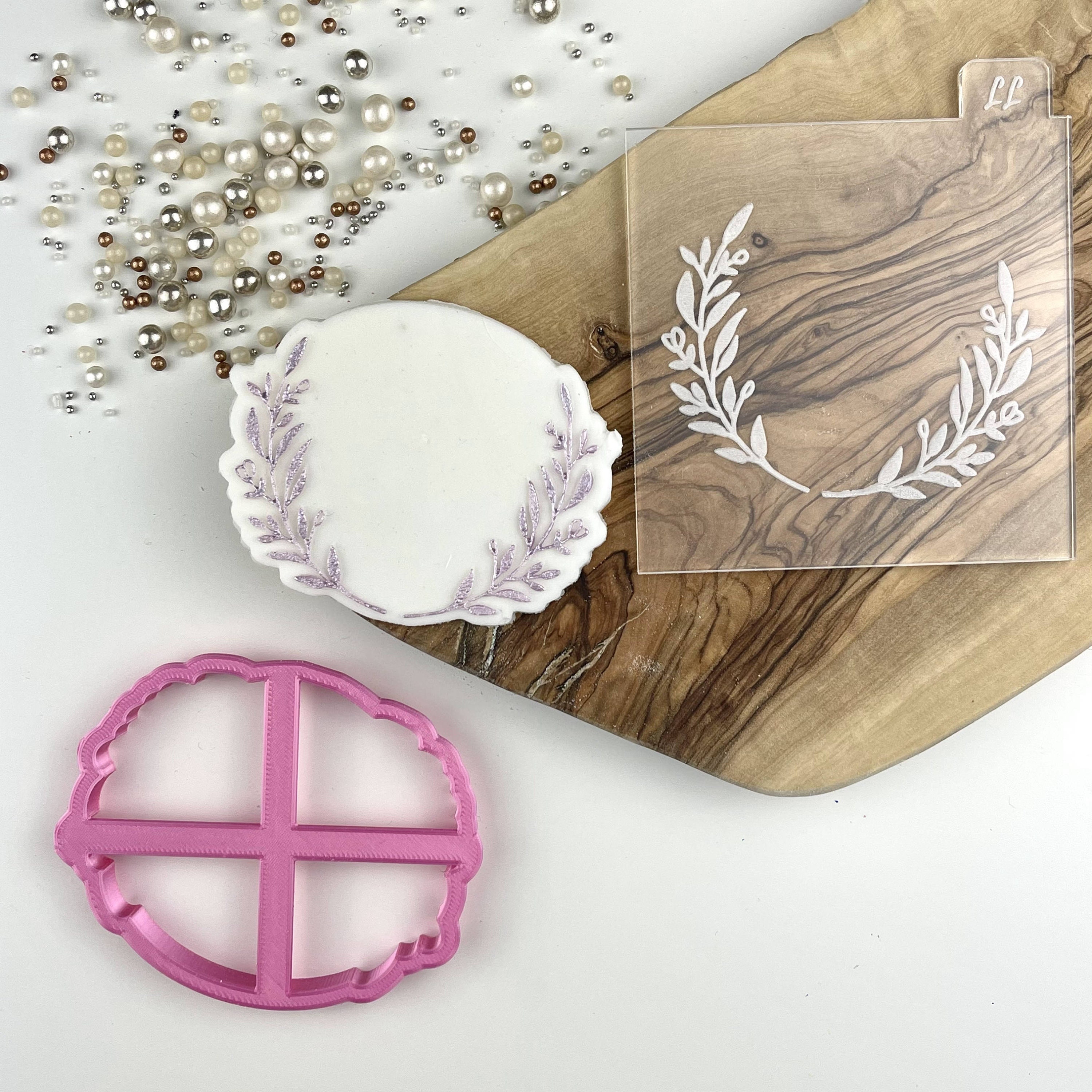 Leaf Border Cookie Cutter and Embosser Floral Cookie Stamp - Etsy