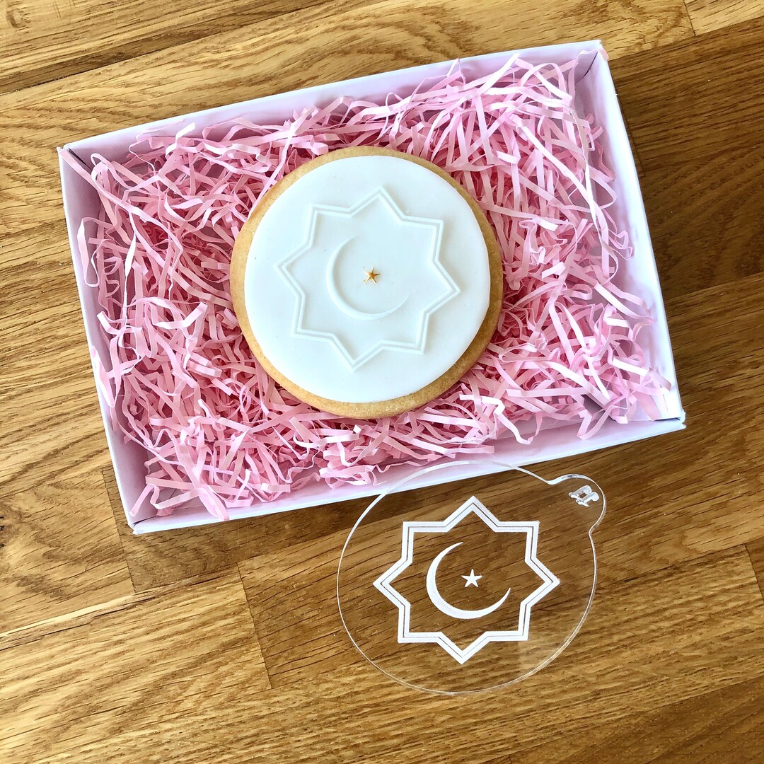 Geometric Moon and Star Cookie Embosser, Ramadan Stamp, Fondant Stamp ...