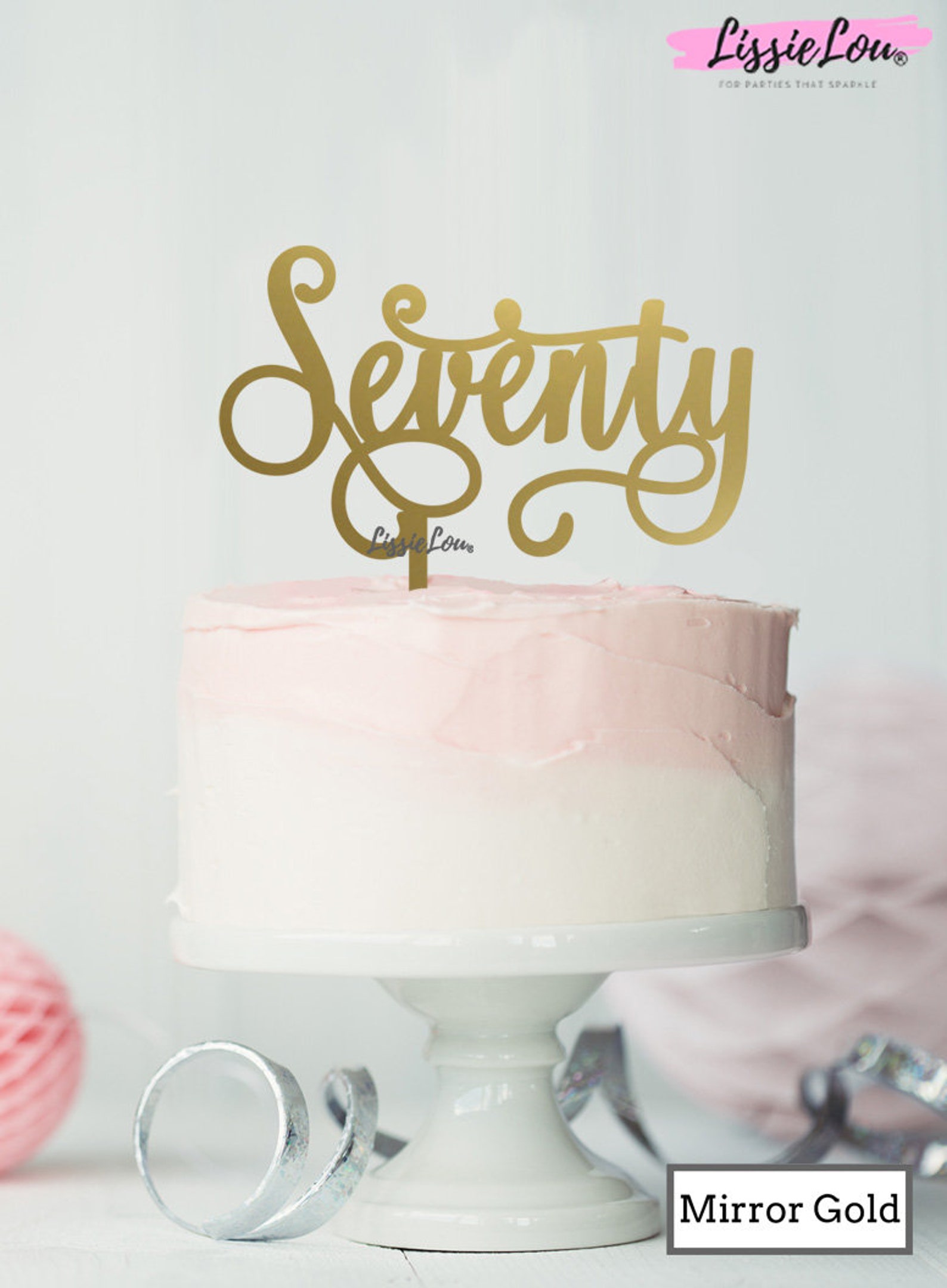 Seventy Swirly Font 70th Birthday Cake Topper Premium 3mm - Etsy
