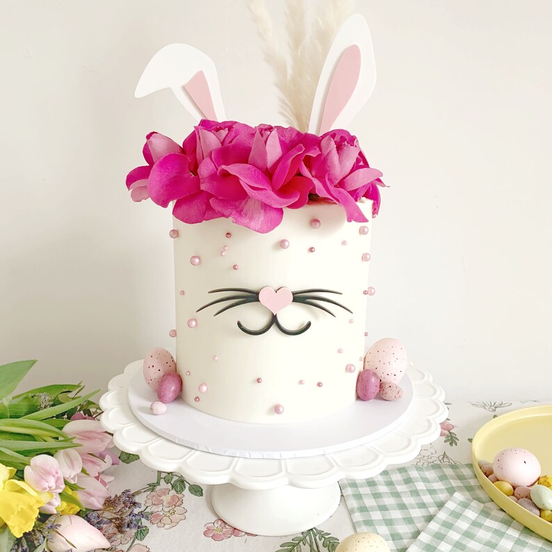 Easter Bunny Ear Cake Kit Topper Set Premium 3mm Acrylic | Etsy