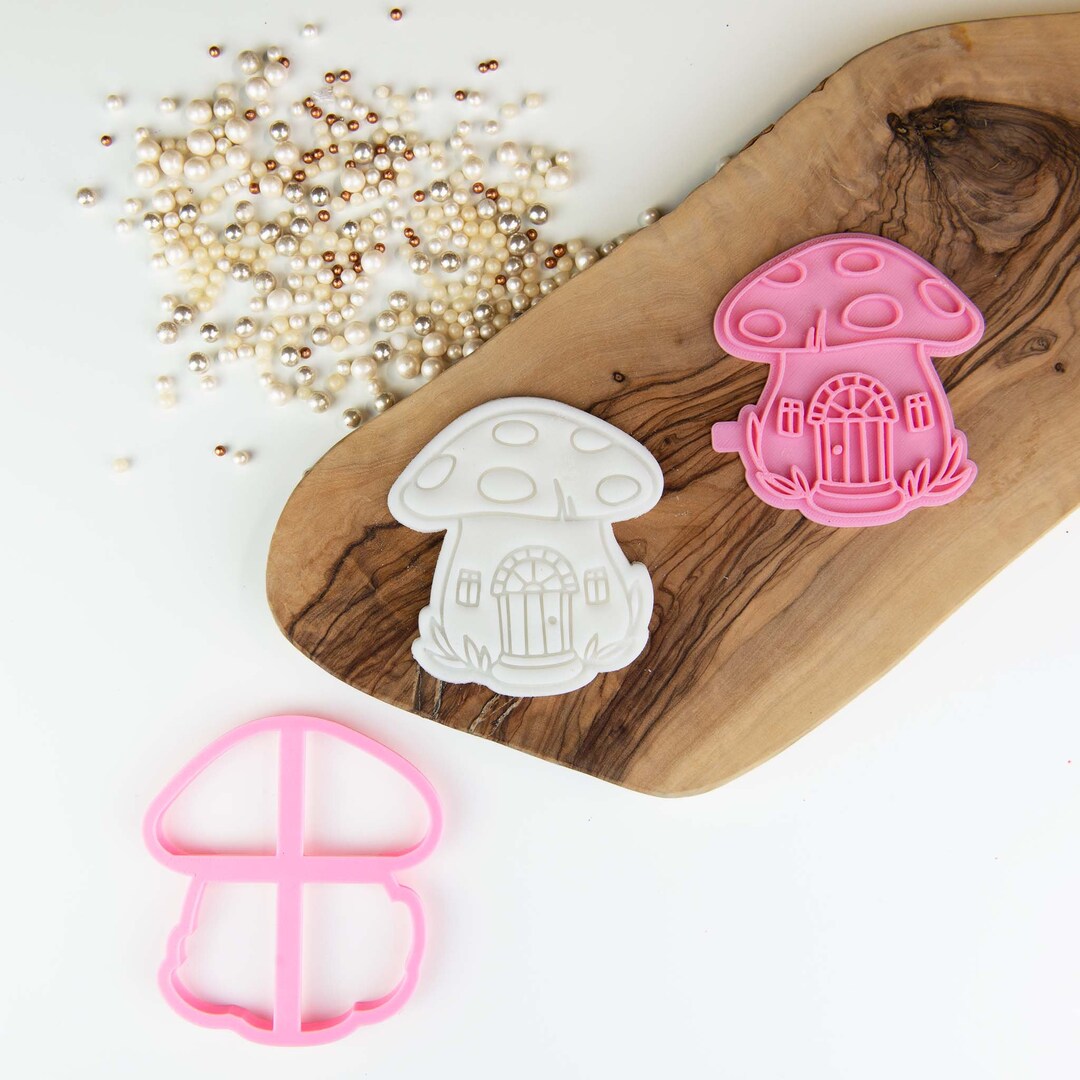 Toadstool With Door Cookie Cutter and Stamp by Mays Bakes, Fairy Cookie ...