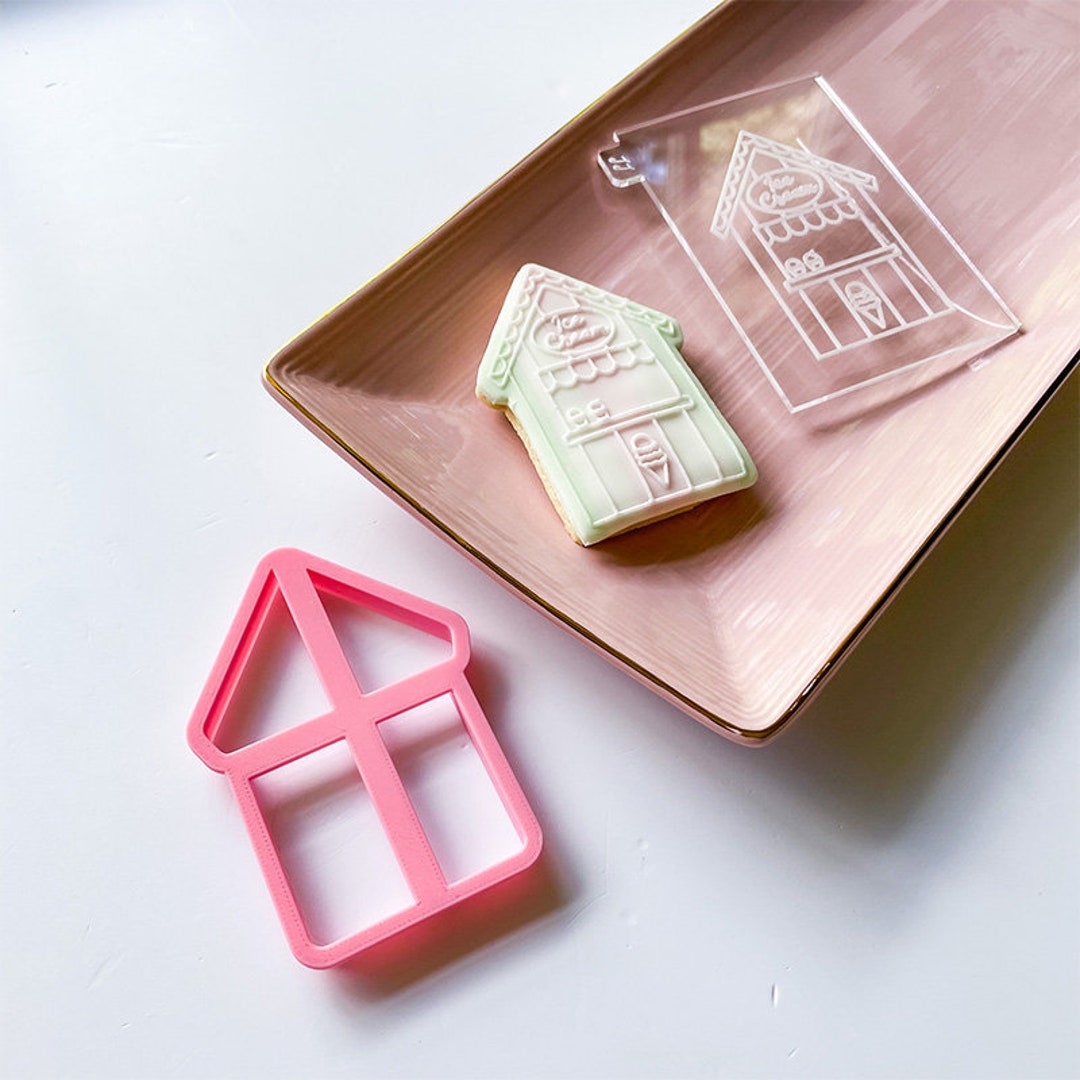 Ice Cream Hut Cookie Cutter & Embosser by Luvelia Louise, Food Cookie ...