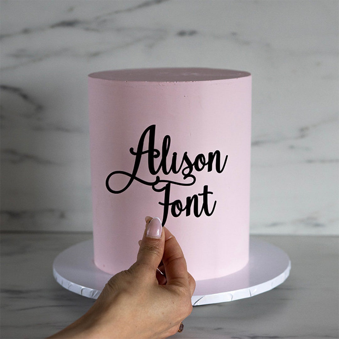 Alison Font Style Custom Cake Motif, Premium 3mm Acrylic or Birch Wood ...