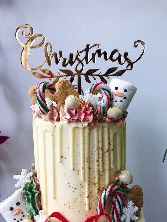 Navidad con Vines Cake Topper Acrílico | Etsy México