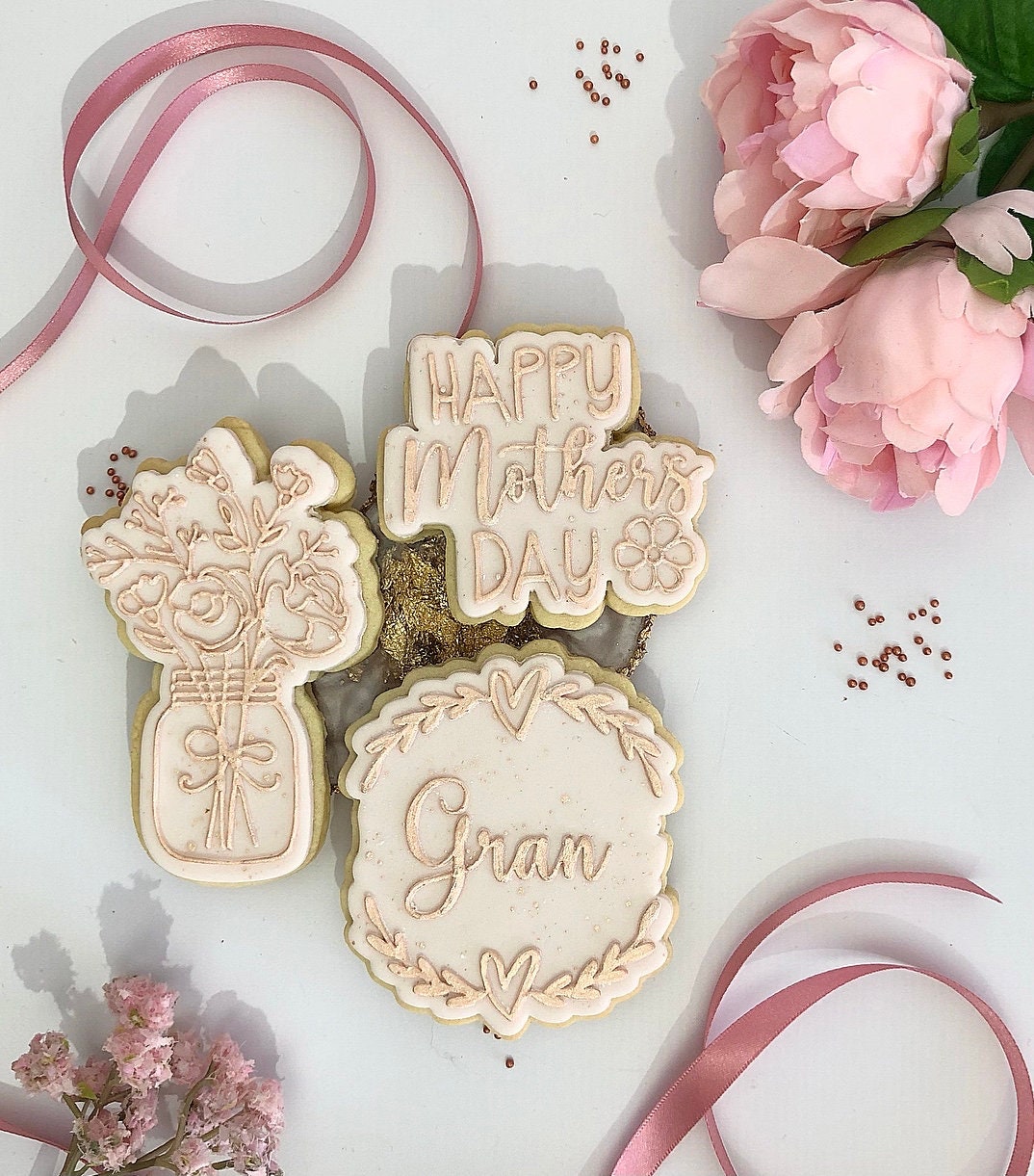 Gran With Heart and Vine Border Cookie Cutter and Embosser, Happy ...