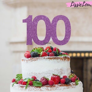 100th Birthday Cake Topper Glitter Card - Etsy
