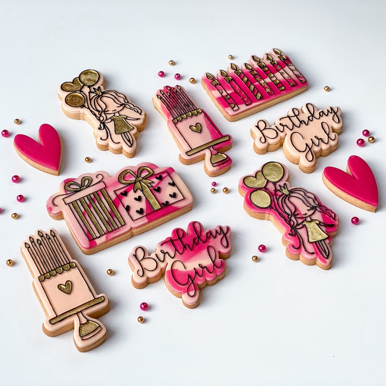 Birthday Cake Cookie Cutter and Embosser Happy Birthday | Etsy UK