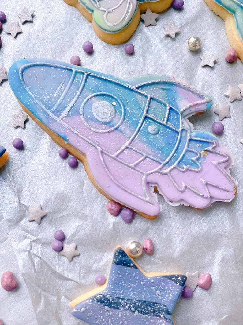 Space Rocket Cookie Cutter and Embosser, Space Cookie Cutter, Fondant ...