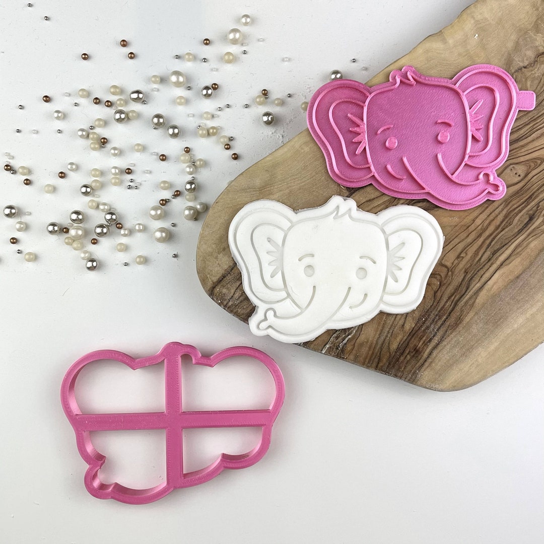 Elephant Cookie Cutter and Stamp, Jungle Cookie Cutter, Fondant ...