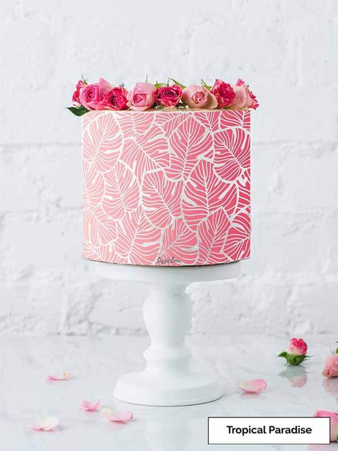 Tropical Paradise Cake Stencil - Full Size Design, Buttercream Stencil ...