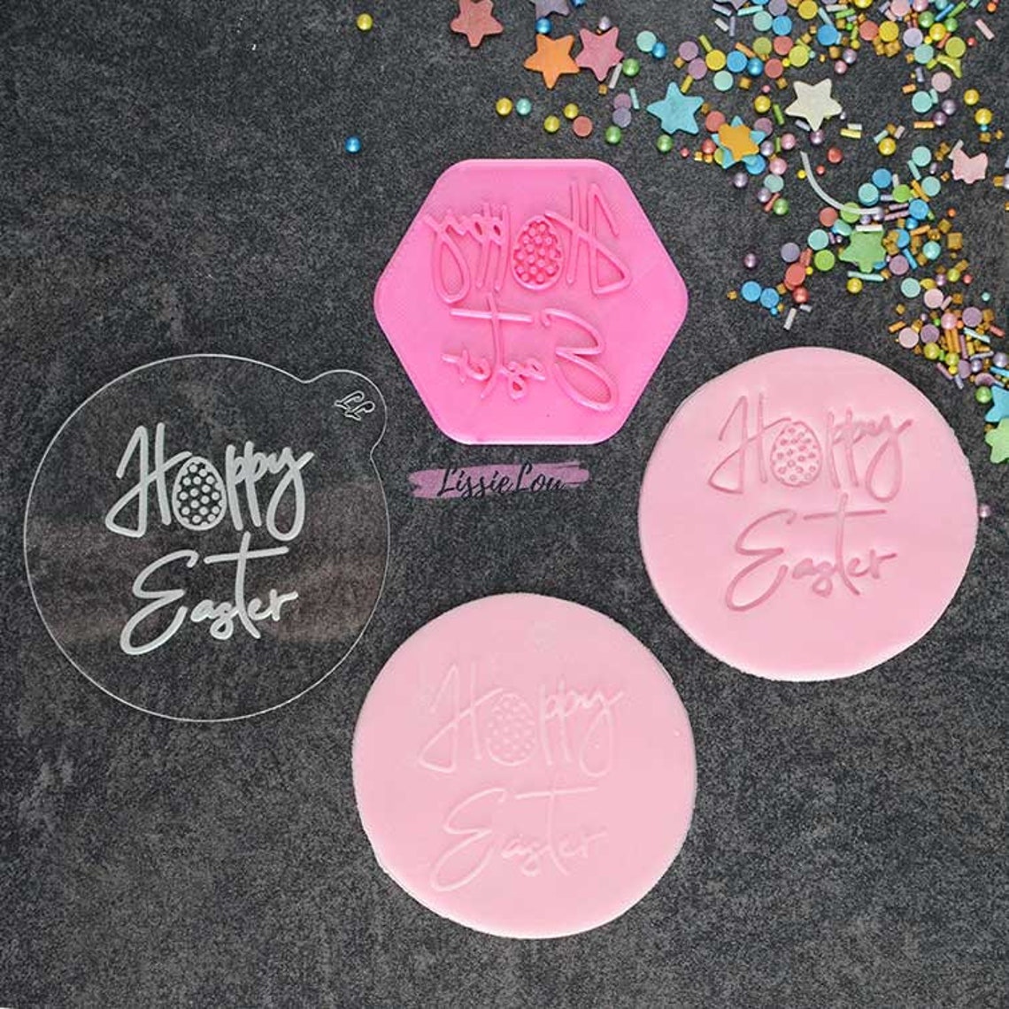 Hoppy Easter Cookie Stamp Icing Fondant Embosser for Easter | Etsy