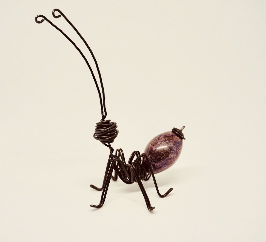 Violet Ant, Enameled Ceramic Ant. Barcelona. Wire and Ceramic Insect ...