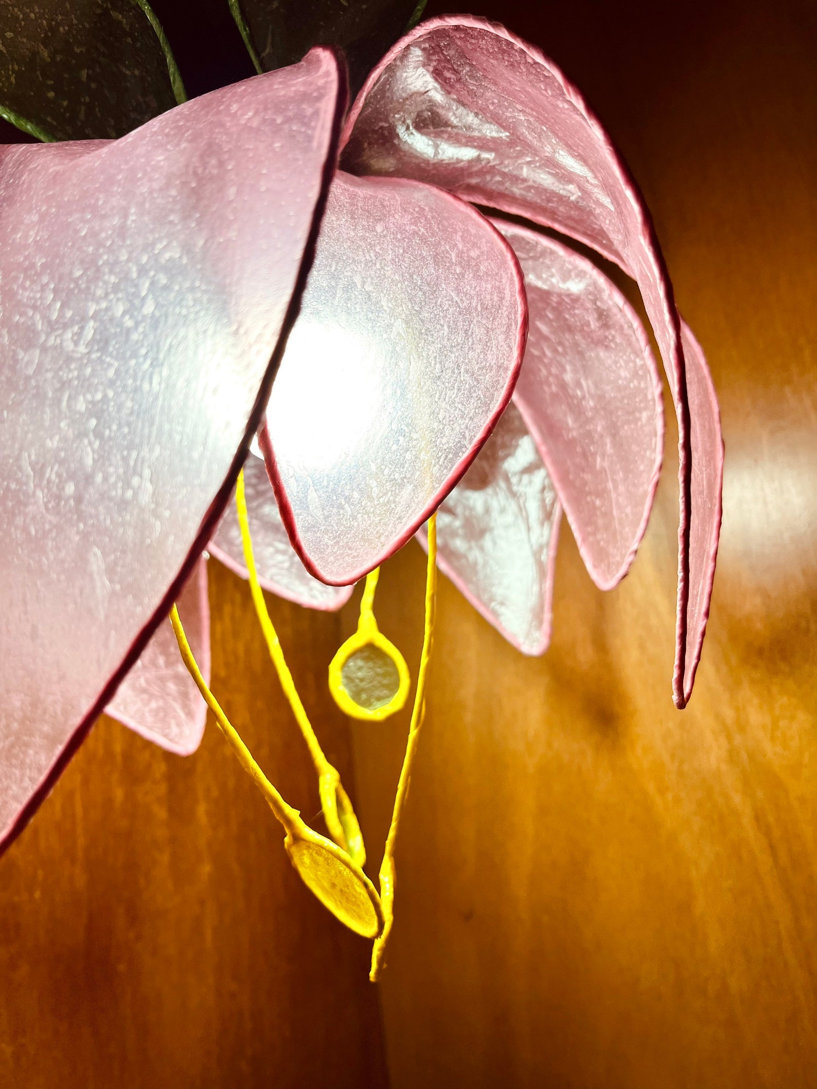 Red Flower Lamp. Subtle Paper Lamp. Magic Lighting. Bell Flower Paper ...