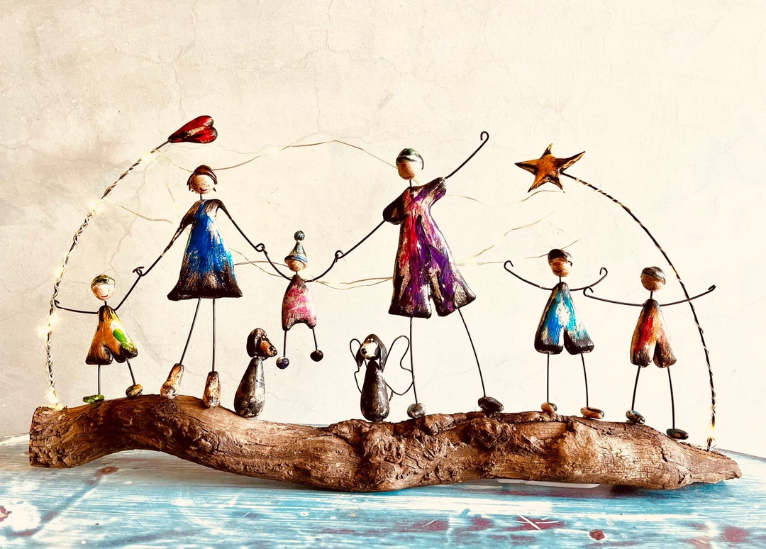 Custom 5-member Family Sculpture With 3 Extra Pieces. Create Your Own ...
