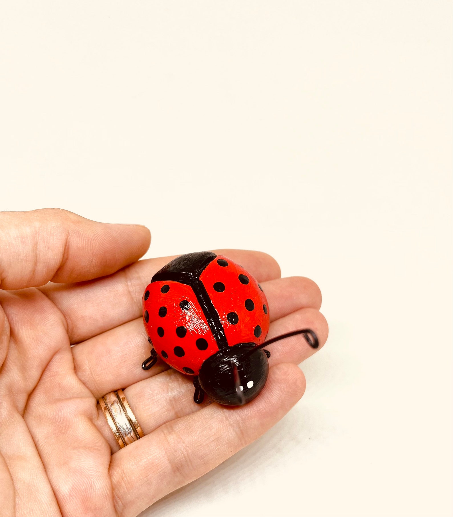 Ladybug of Wire and Cold Porcelain. Wire and Porcelain Bug. - Etsy