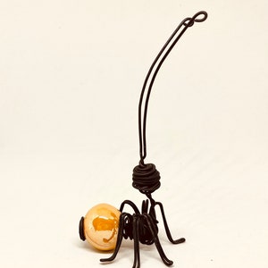 Modernist Ceramics. Ant Sculpture. Ornament Insect. Ant on Wire. Yellow ...