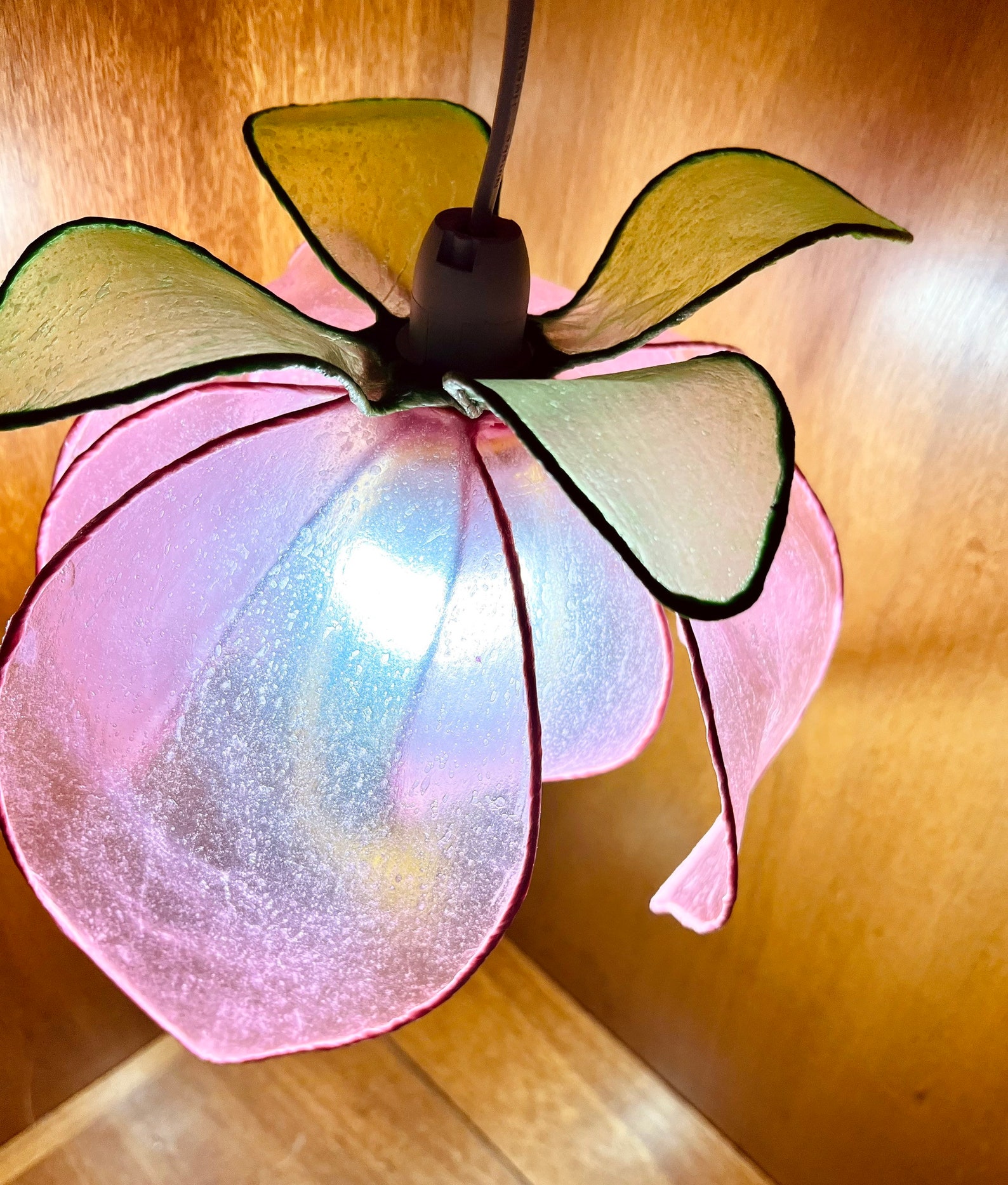 Red Flower Lamp. Subtle Paper Lamp. Magic Lighting. Bell Flower Paper ...