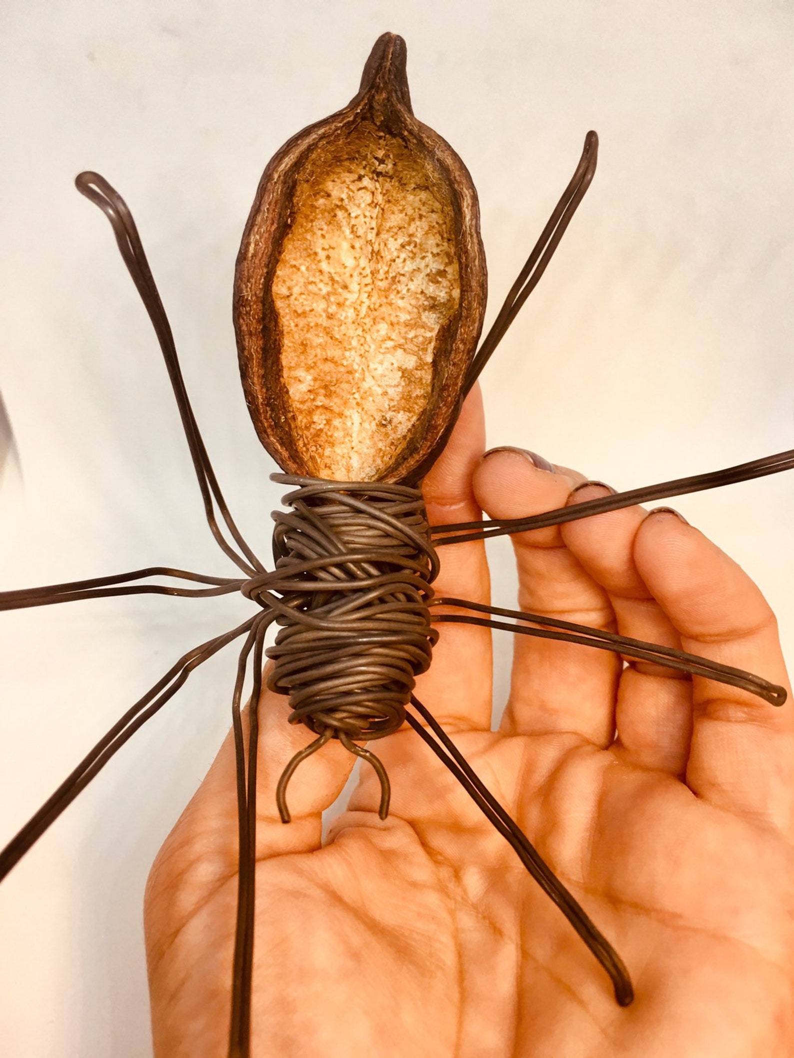 Wire Spider. Spider and Seed Wire Spider With Barcelona Tree - Etsy