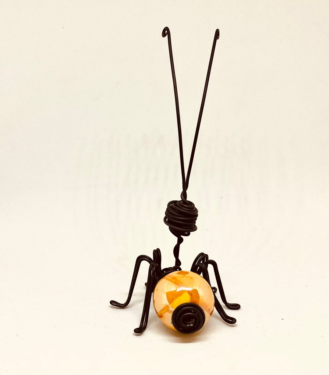 Modernist Ceramics. Ant Sculpture. Ornament Insect. Ant on Wire. Yellow ...