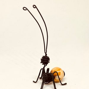 Modernist Ceramics. Ant Sculpture. Ornament Insect. Ant on Wire. Yellow ...