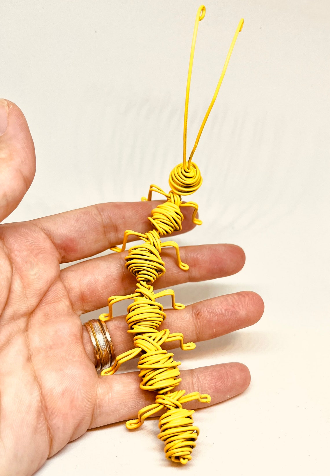 Yellow Worm. Wire Caterpillar. Centipede Sculpture. Wire | Etsy