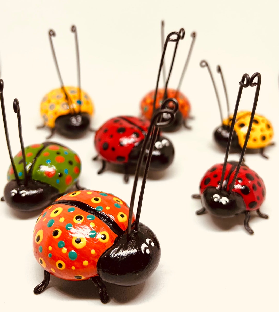 Colored Ladybugs. Insects in Cold Porcelain and Wire. Color Mariets ...