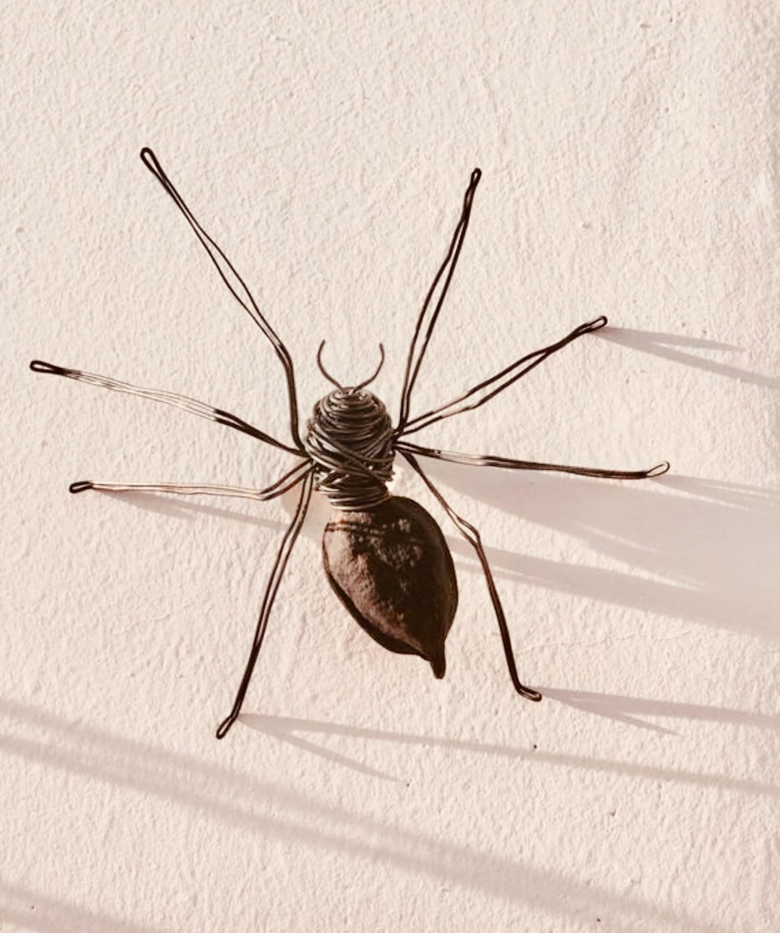 Wire spider. Spider and seed wire spider with Barcelona tree | Etsy