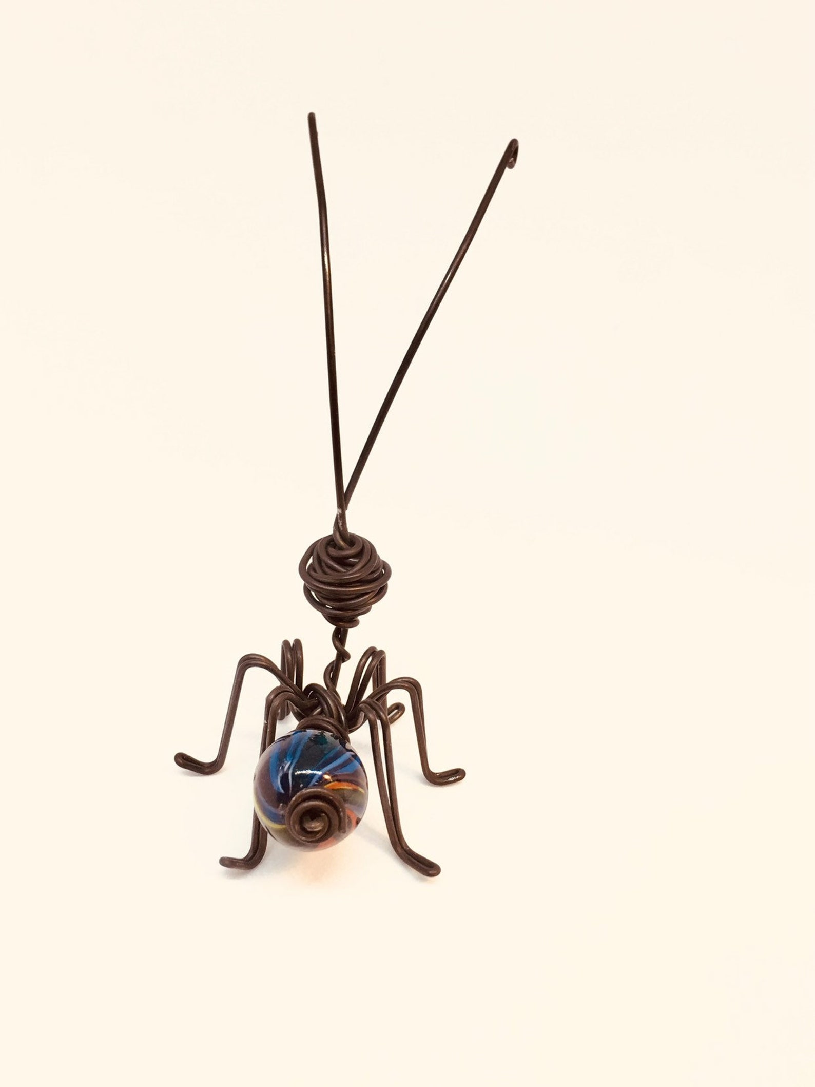 Wire bug. Ant on wire. Small ant with blue glass | Etsy