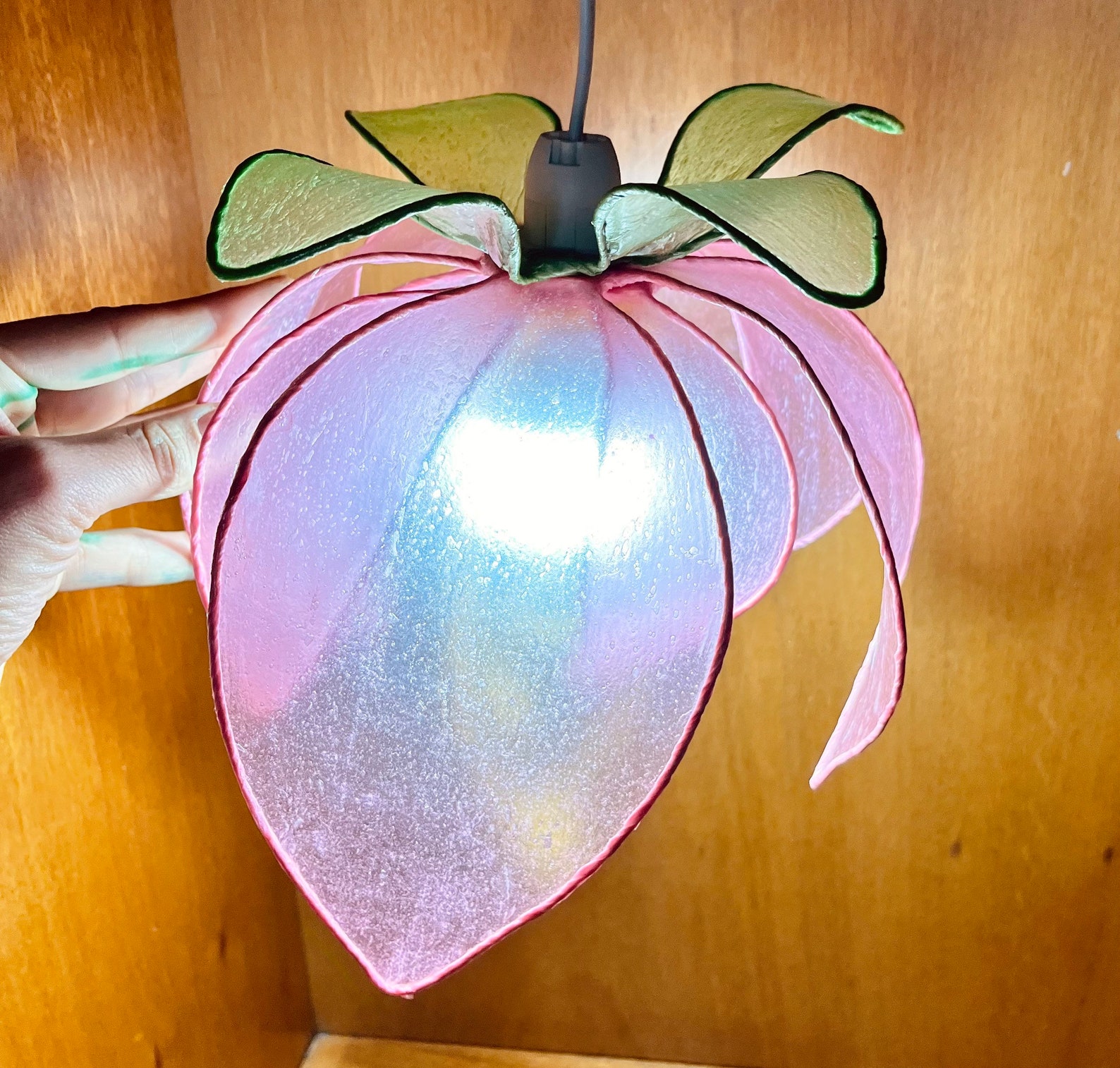 Red Flower Lamp. Subtle Paper Lamp. Magic Lighting. Bell Flower Paper ...