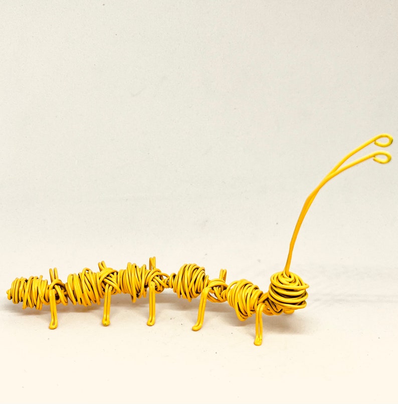 Yellow Worm. Wire Caterpillar. Centipede Sculpture. Wire | Etsy