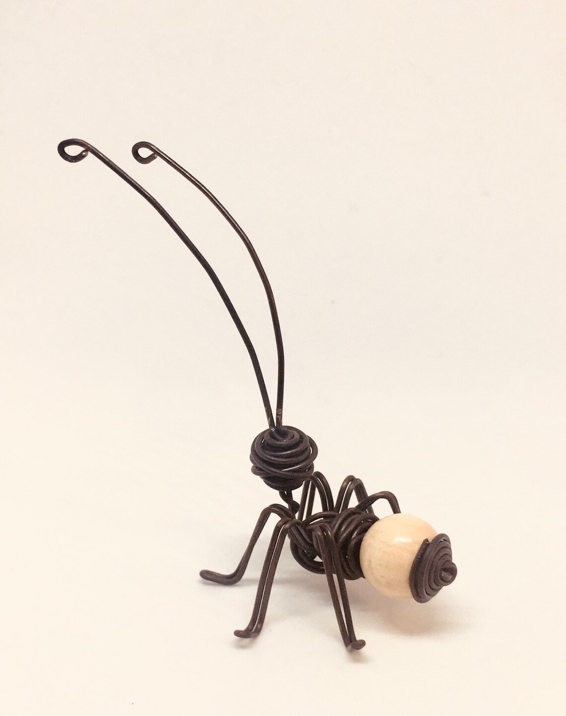 Ant Figure on Wire. Sculpture on a Single Strand of Wire. Wood - Etsy