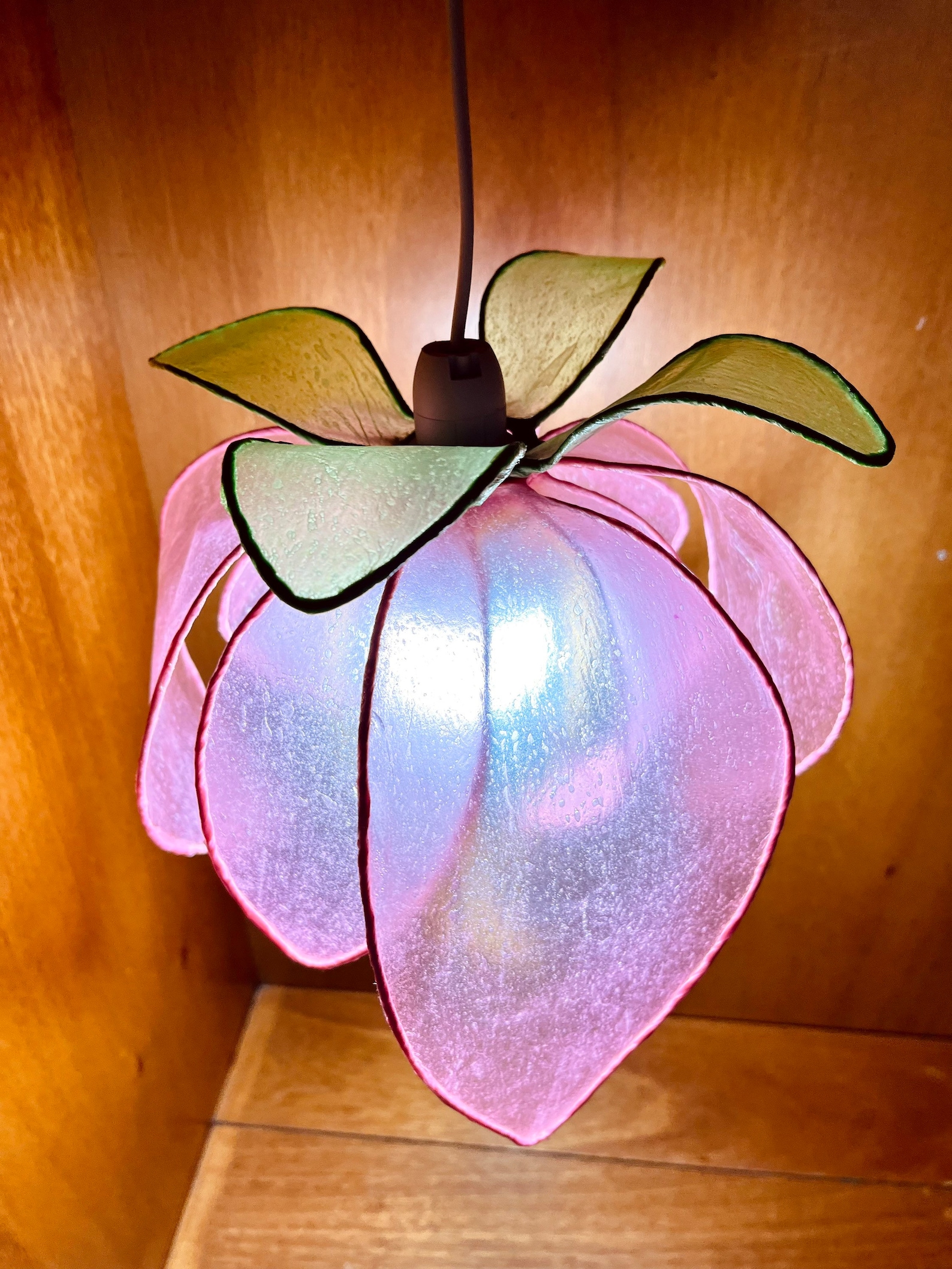 Red Flower Lamp. Subtle Paper Lamp. Magic Lighting. Bell Flower Paper ...