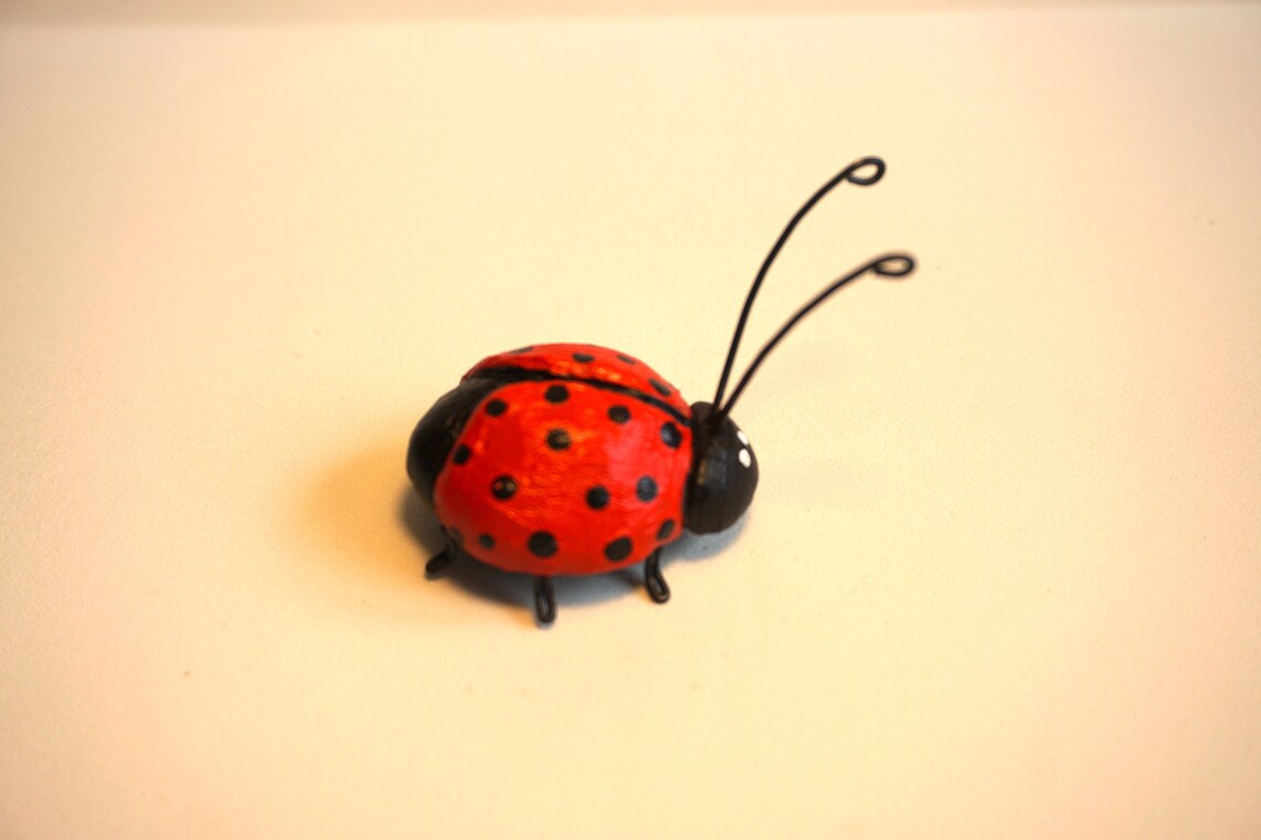 Ladybug of Wire and Cold Porcelain. Wire and Porcelain Bug. | Etsy