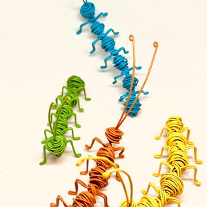 Green Centipede. Caterpillar on Wire. Centipede Sculpture. Green Worm ...